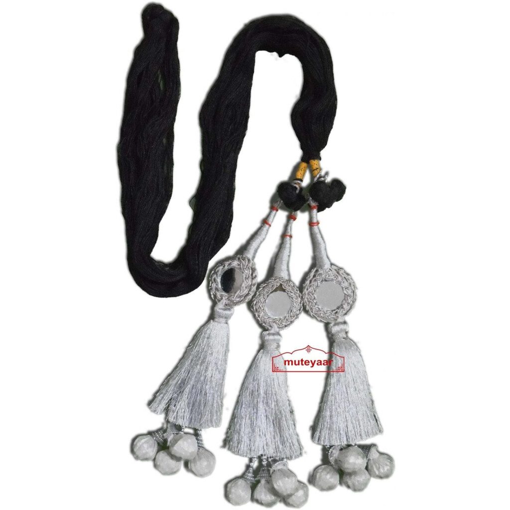Buy Silver Paranda Traditional Punjabi Parandi Tassles Hair Braid ...